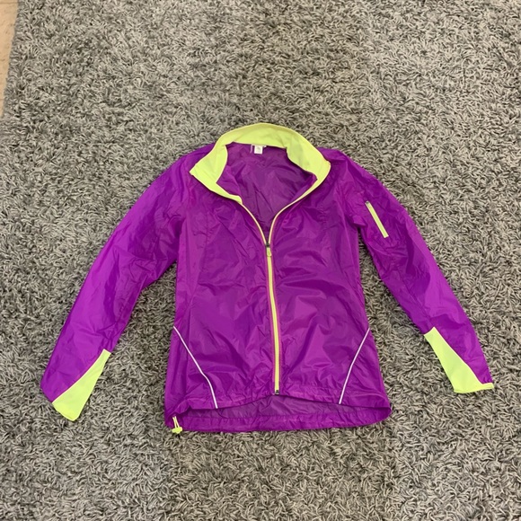 adidas | Jackets & Coats | Adidas Purple Neon Yellow Windbreaker Jacket ...